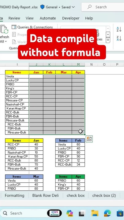 Data compile without formula#exceltech #excel #newexcel #excelfunction - YouTube