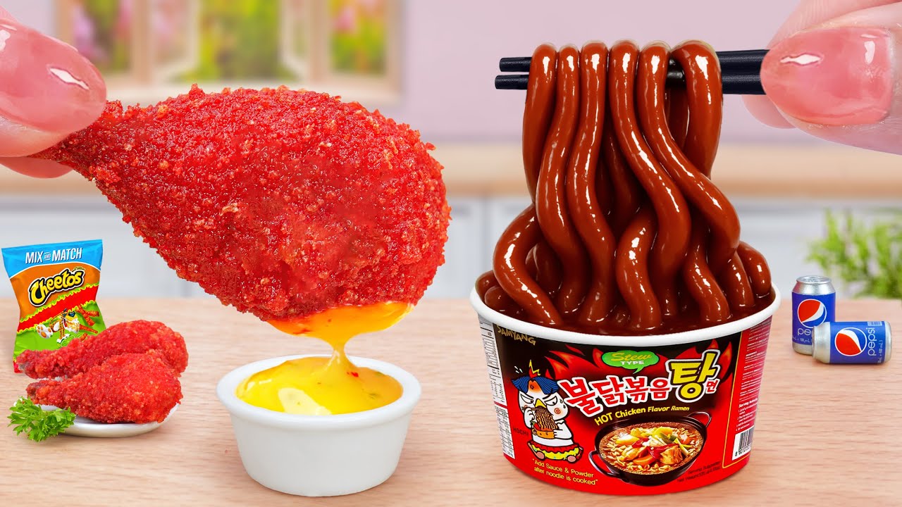 Easy Korean Food Recipes 🍜 Tasty Miniature Cheetos Chicken and Black ...