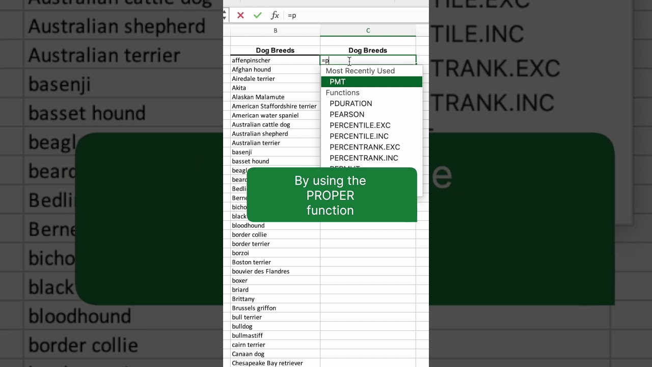 Capitalise Text Quickly And Correctly In Microsoft EXCEL shorts Capitalise Text Quickly And Correctly In Microsoft EXCEL shorts