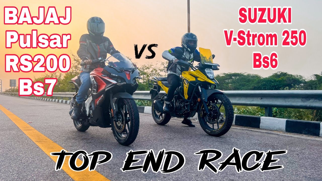 Bajaj Pulsar RS200 Bs7 Vs Suzuki V-Strom 250 Bs6 [ Top End Race ...