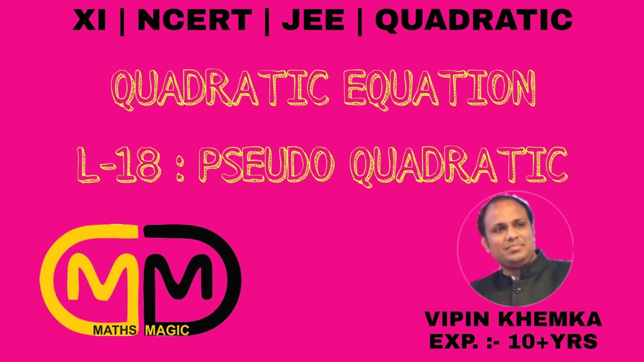 #quadratic #ncert #jee #topeducator QUADRATIC EQUATION | VPN SIR ...