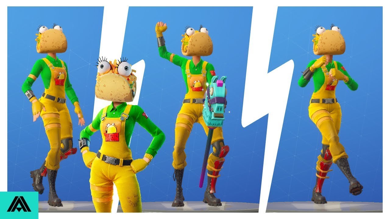Fortnite Winning Squads using the Taco Skin (LADA) - YouTube