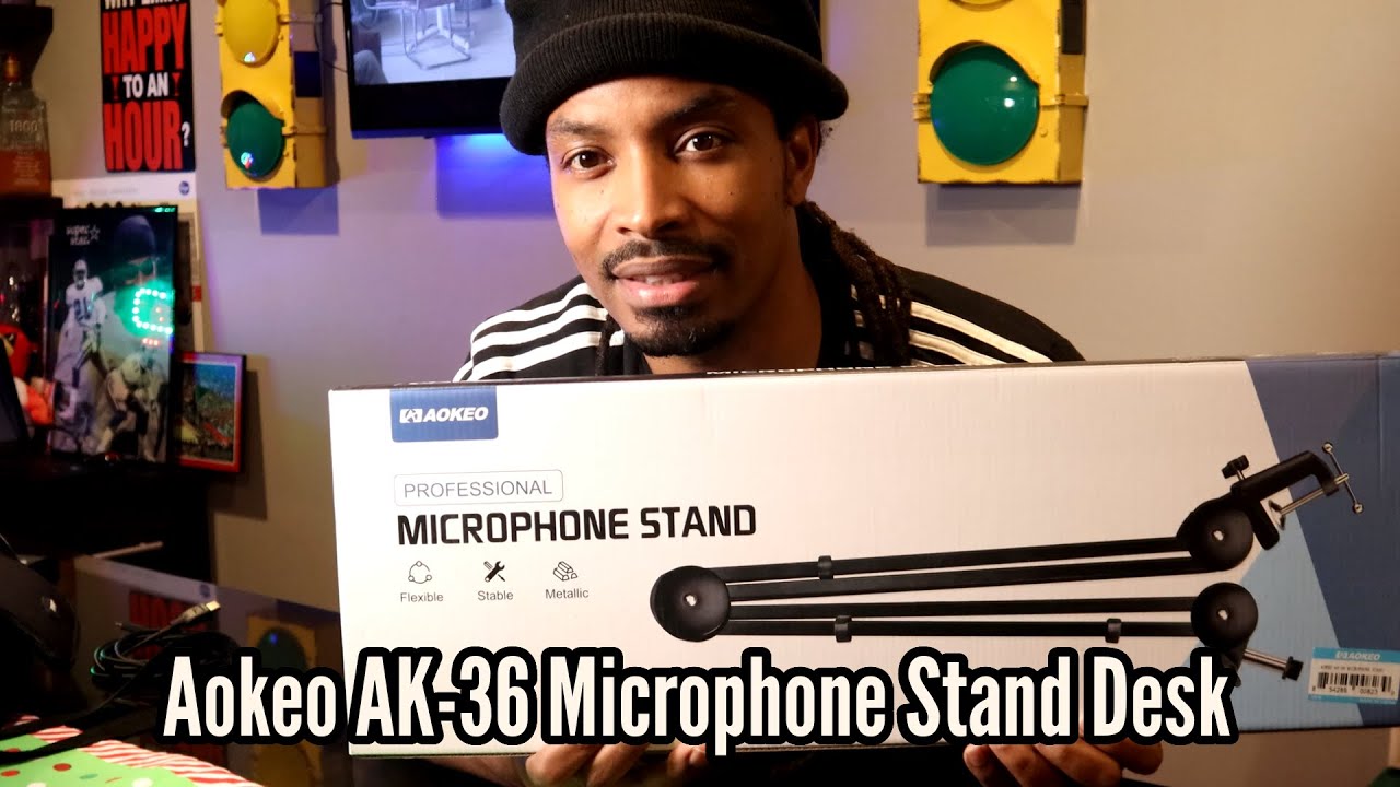 AOKEO AK-36 Microphone Stand Desk - YouTube