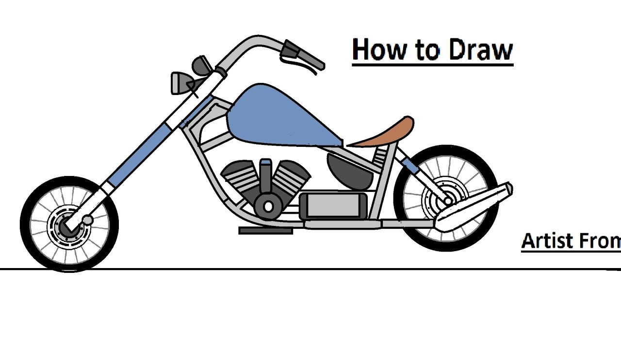 How to Draw Bullet Bike in laptop by use ms-paint, Artist From Art, # ...