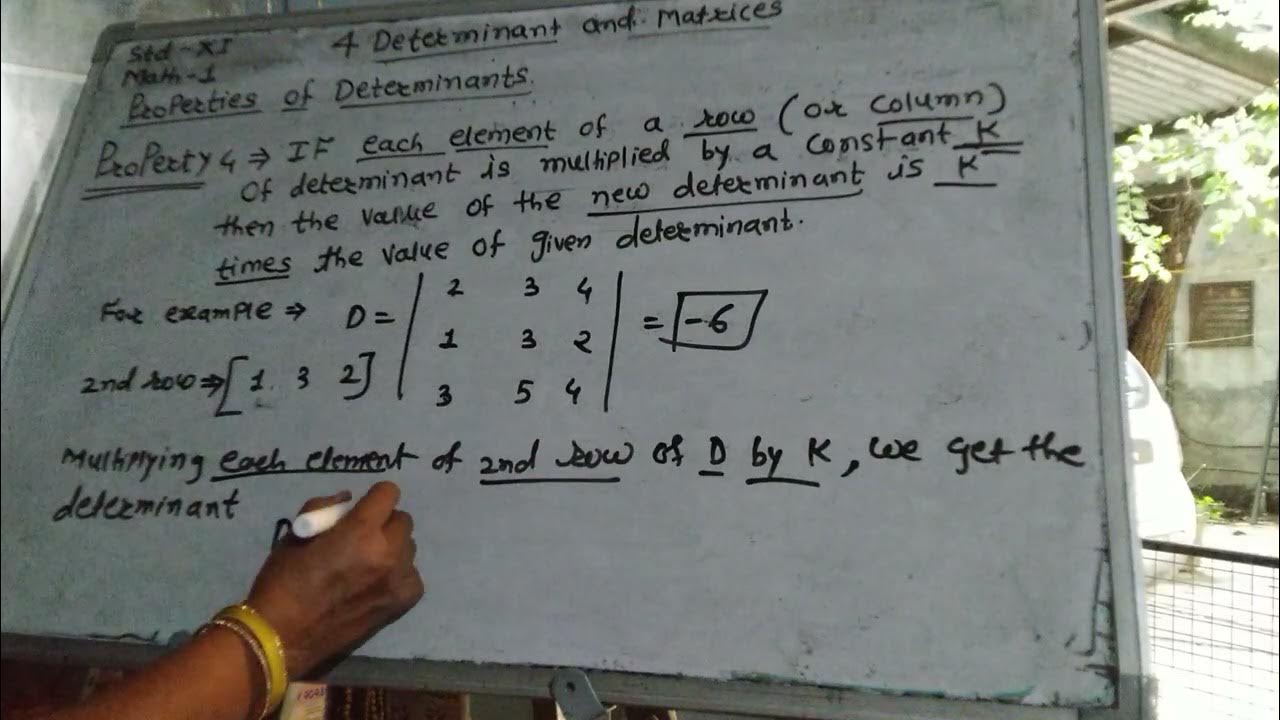 Std11, 4 Determinants and Matrices, properties of Determinants, property 4,Math -1 - YouTube