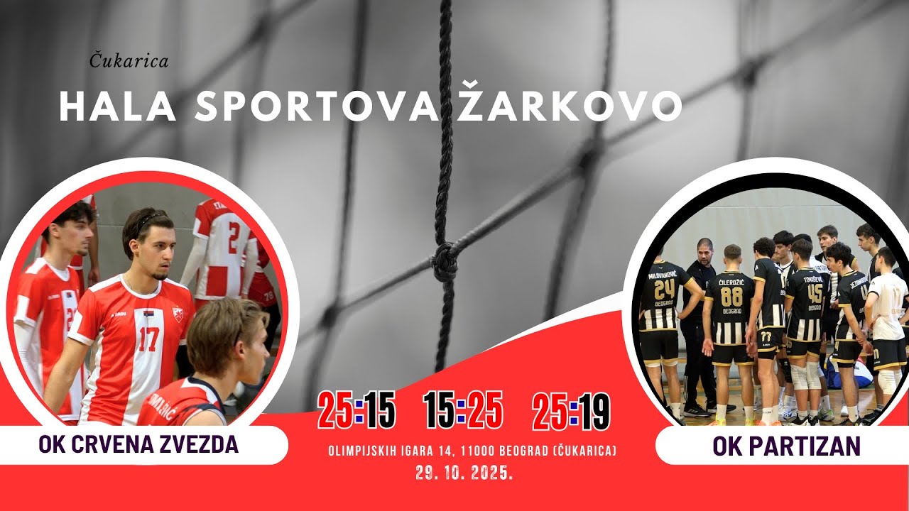 OK Crvena zvezda - OK Partizan 3:0 (25:15 / 15:25 / 25:19) (Juniori ...