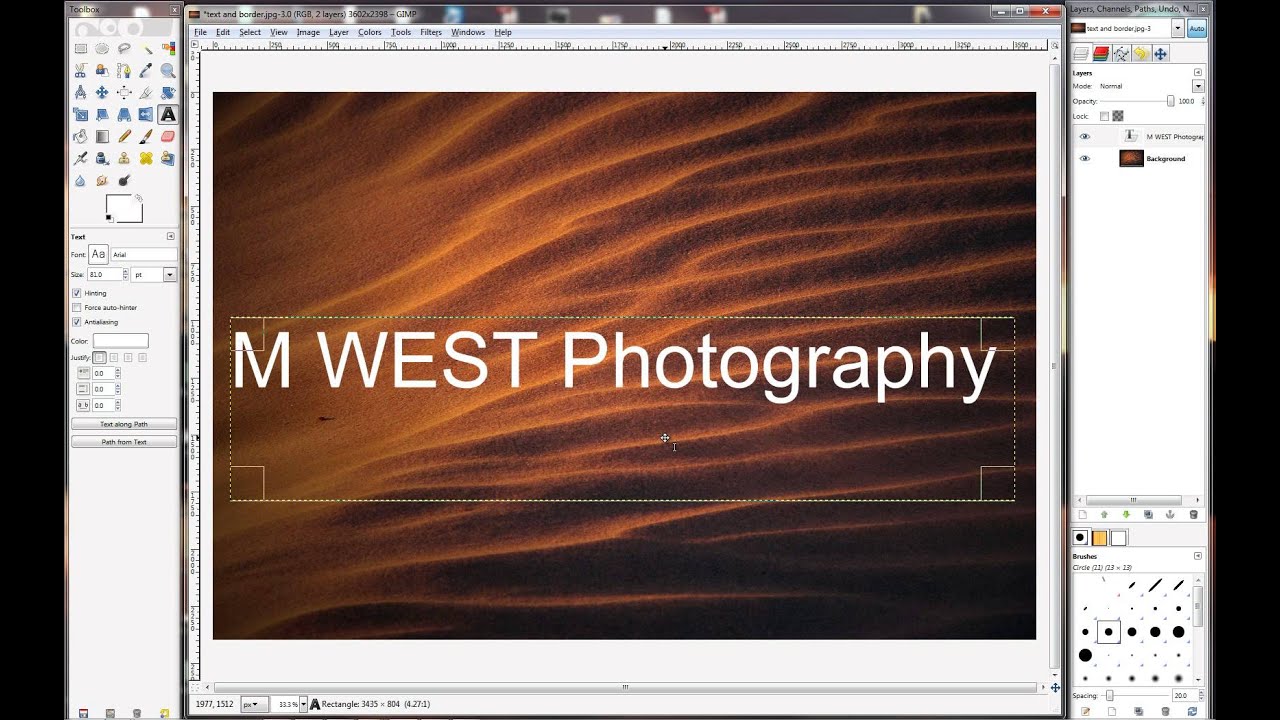 Gimp - Lesson 14 - Text Tool - YouTube