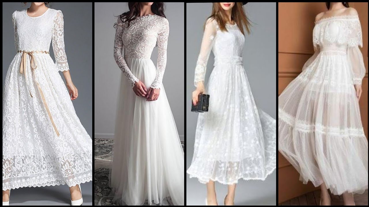 Most Demanding And Trending Designer White Long Dresses 2020 - YouTube
