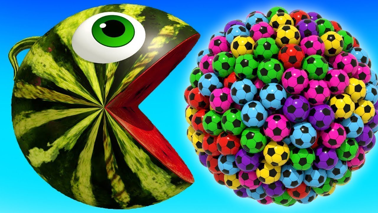 Pacman Watermelon Roll Fun Chase with Friends as he Found on Red ...