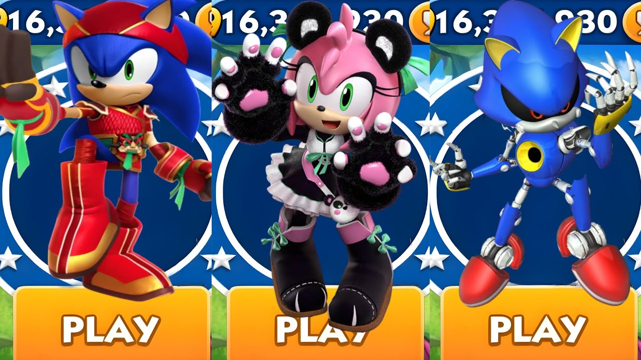 Sonic Dash - Dragonfire Sonic vs Panda Amy vs Metal Sonic - All ...