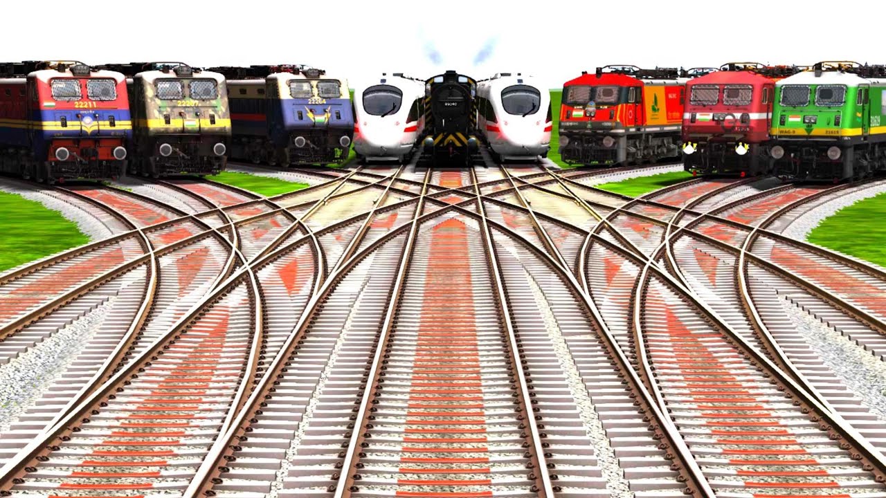 9 Train Wala Cartoon Achha Achha/ Indian Railways Trains Video Railroad ...