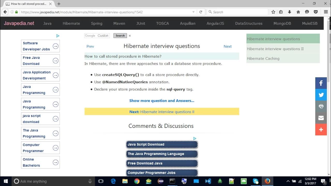 How to call stored procedure in Hibernate? | javapedia.net - YouTube