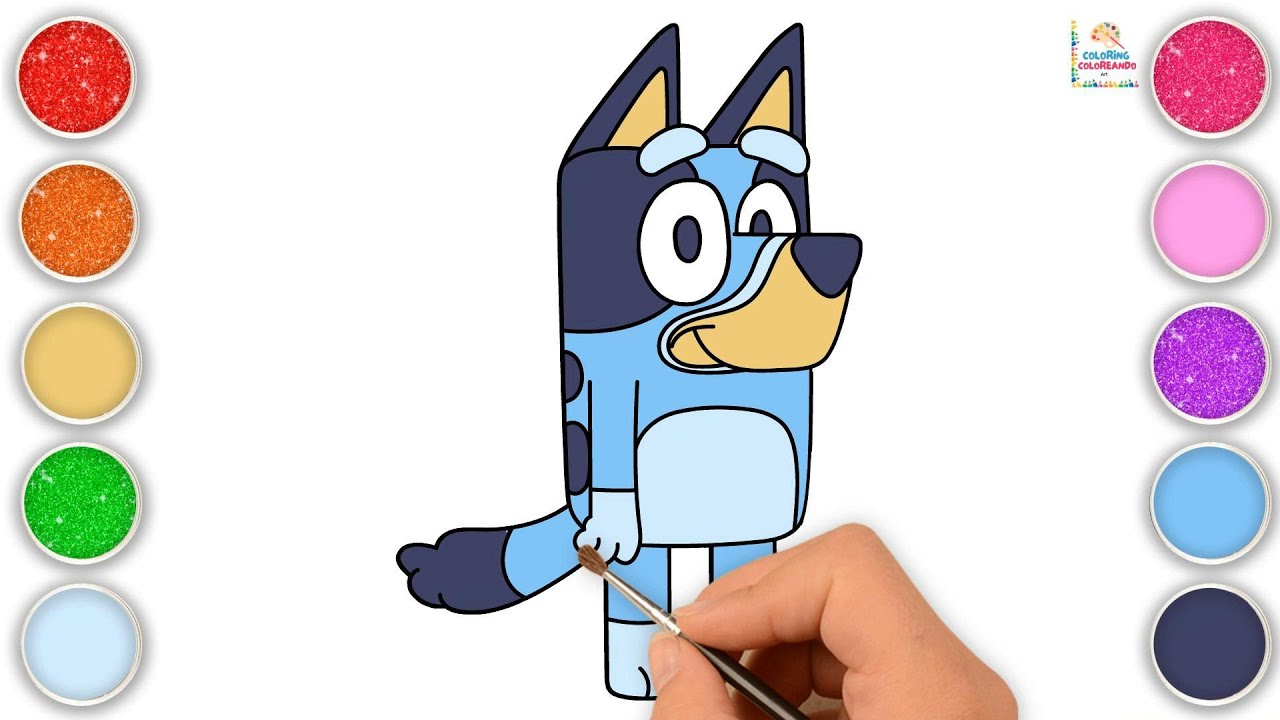 How to draw Bluey | Painting, Coloring for Kids & Toddlers | Child art ...