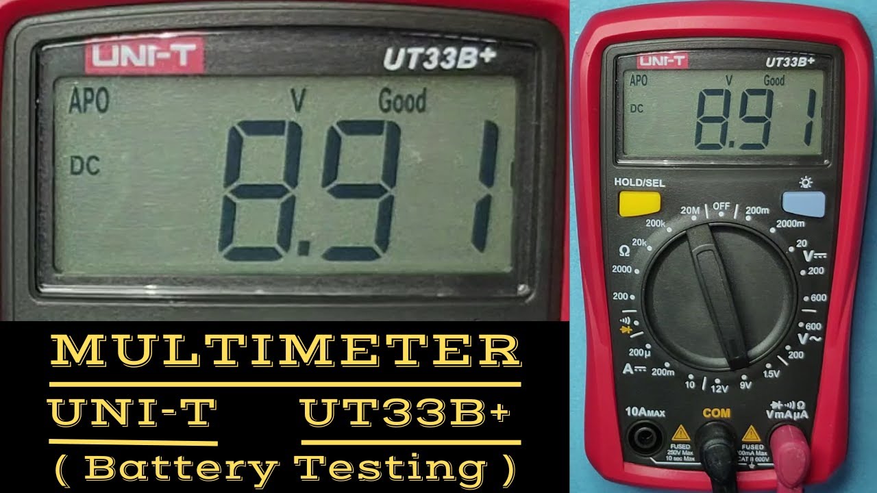 Battery Testing With Multimeter Uni T Multimeter Model Ut33b How