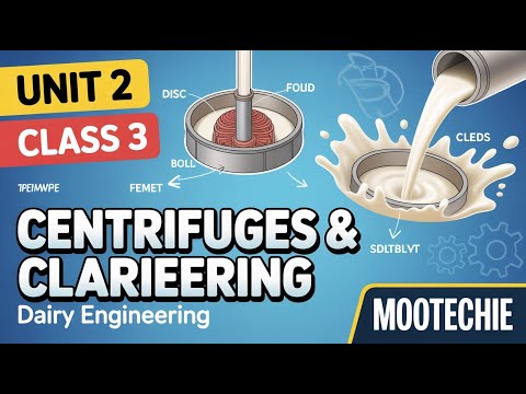 Unit 2 | Class 3 | Centrifuges & Clarifiers in Dairy Engineering | MooTechie
