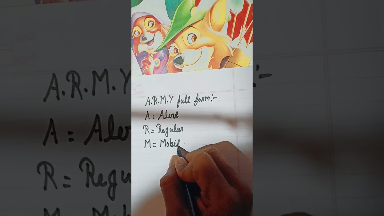 A R M Y Full Form YouTube A R M Y Full Form YouTube