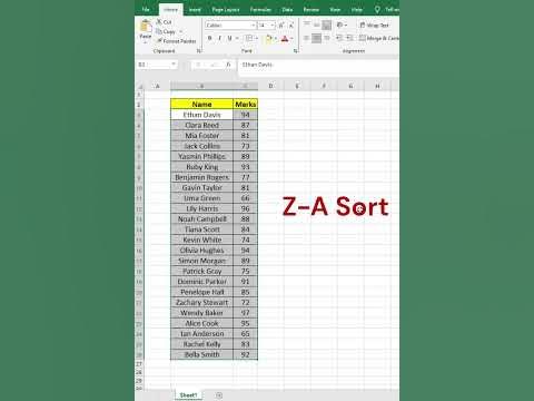 How to Sort Data in Excel | A-Z, Z-A, Largest-Smallest, Smallest-Largest #excel #exceltips - YouTube