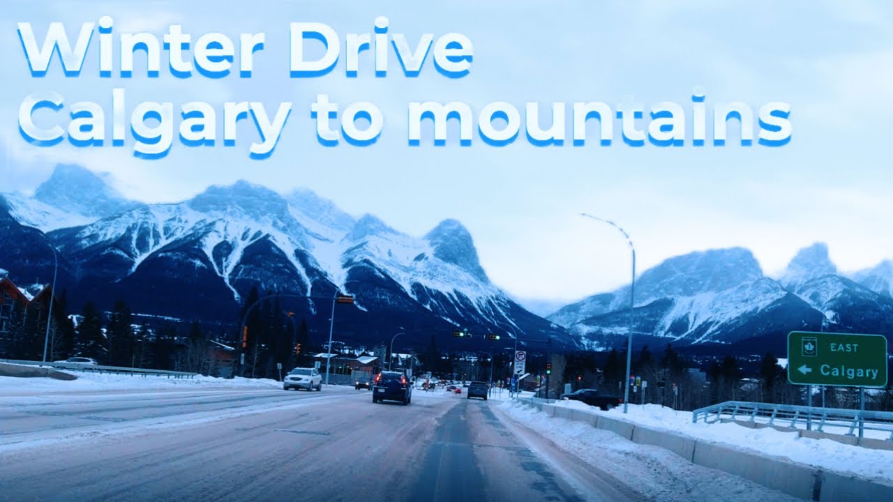 Winter drive in Alberta Canada | Calgary to Canmore drive - YouTube