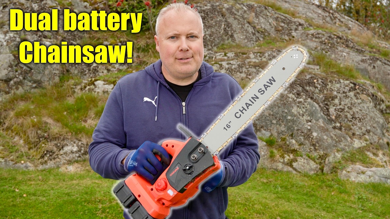 Battery Chainsaw! Onevan Dual Battery Brushless Cordless Chain Saw ...