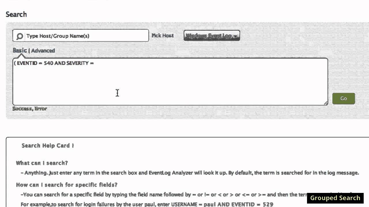 Grouped Search Using Eventlog Analyzer Youtube 6497