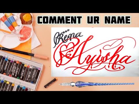 Rena Ayisha Name Signature Calligraphy Status | How to Draw, Cursive ...
