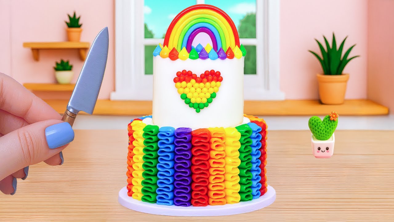 Cake Recipe: Step-by-Step Buttercream Rainbow Cake Tutorial - YouTube
