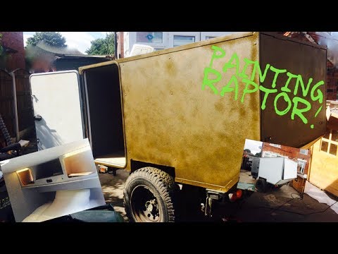 Test spraying upol raptor and bug out trailer build update - YouTube