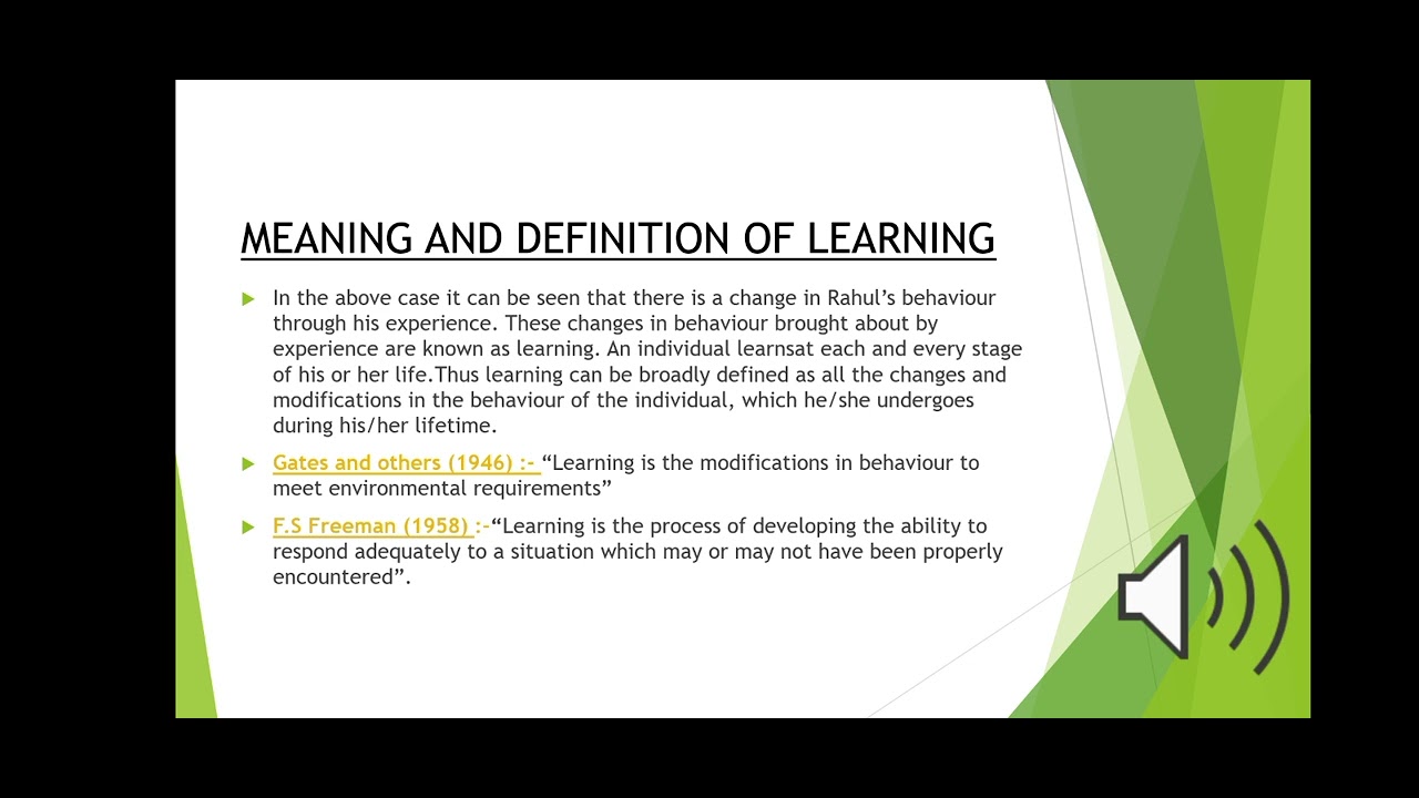 Presentation of the learning process - YouTube