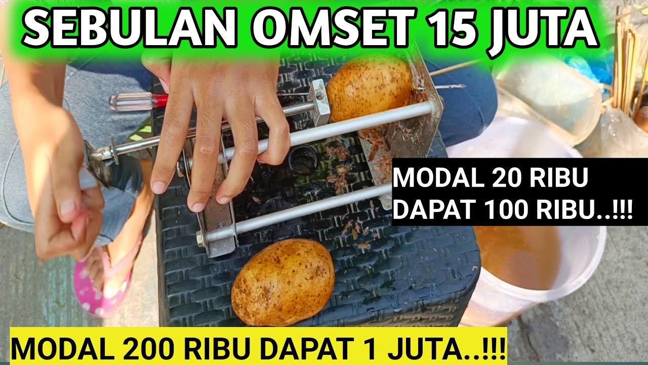 CARA MEMBUAT JAJANAN KEKINIAN KENTANG SPIRAL MODAL ALAT 200RIBU OMSET ...