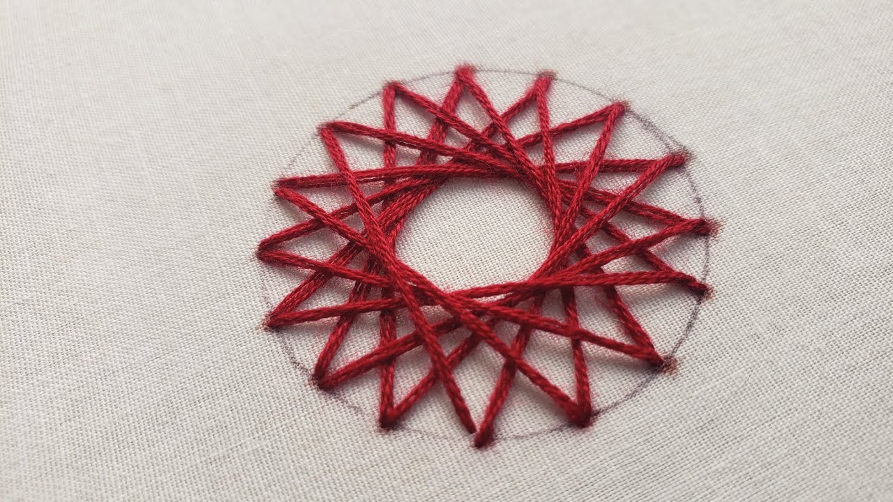 Circle Flower Embroidery Design | Hand Embroidery Step by Step Tutorial ...