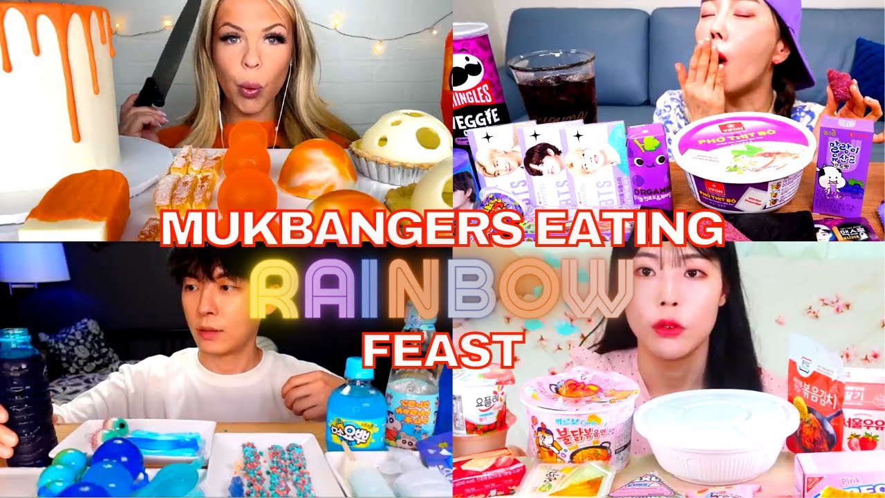 MUKBANGERS EATING THE RAINBOW FEAST🌈I MUKBANGE ASMR I MUKBANGE ...