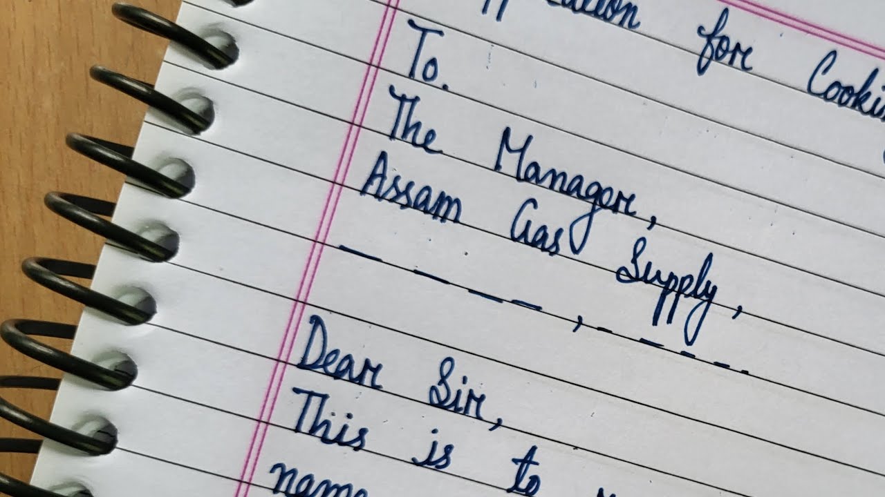 Application for Gas Supply ||Handwriting Practice || For Students - YouTube