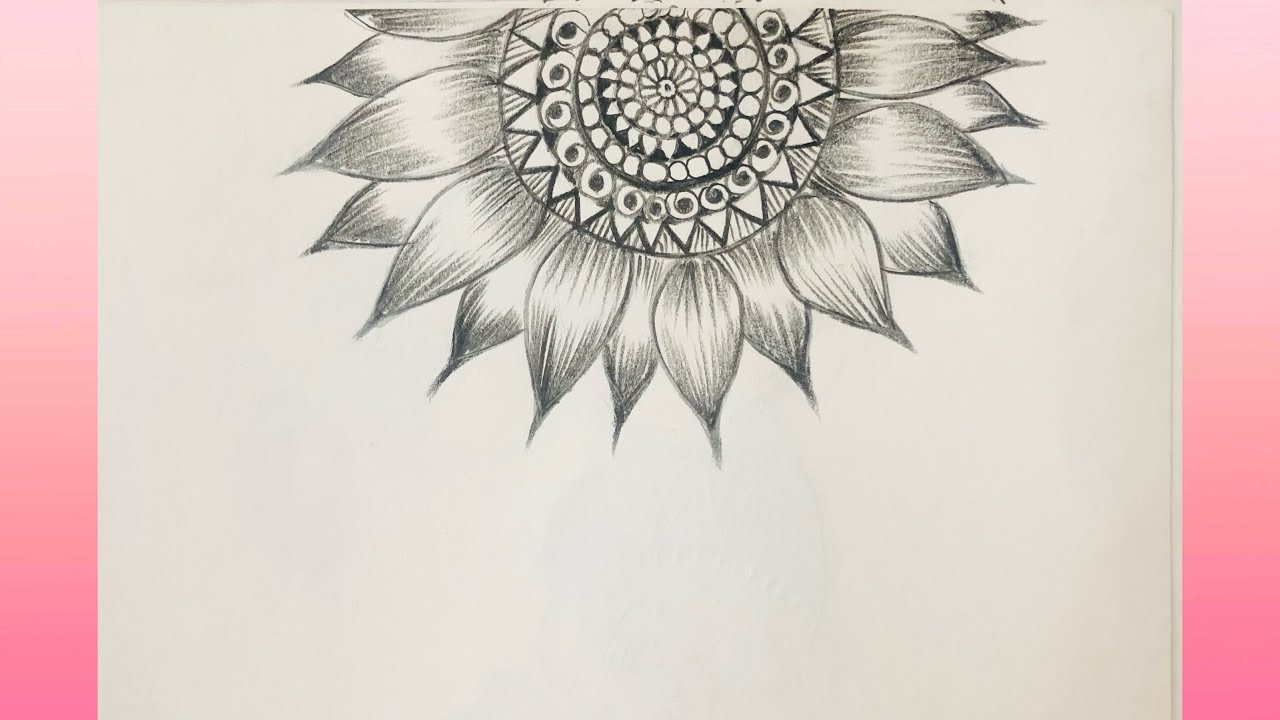 Beautiful Sunflower Mandala Drawing | Easy Mandala Drawing Step by Step ...