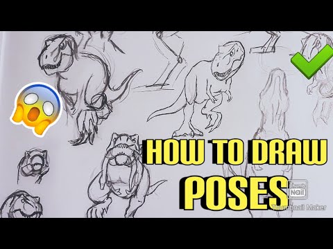How to Draw a Dinosaur (Dinosaur Poses)