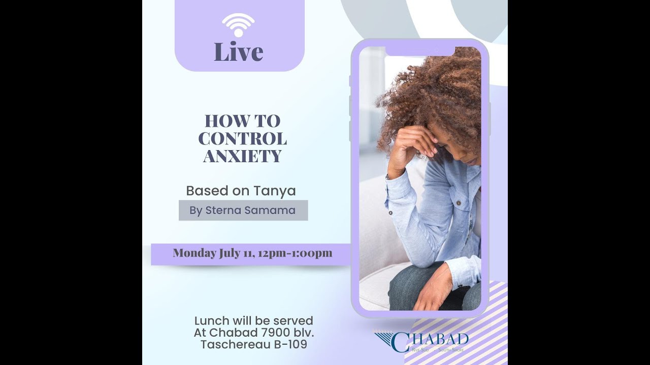 Tanya class - How to control anxiety part 1 by Sterna Samama - YouTube