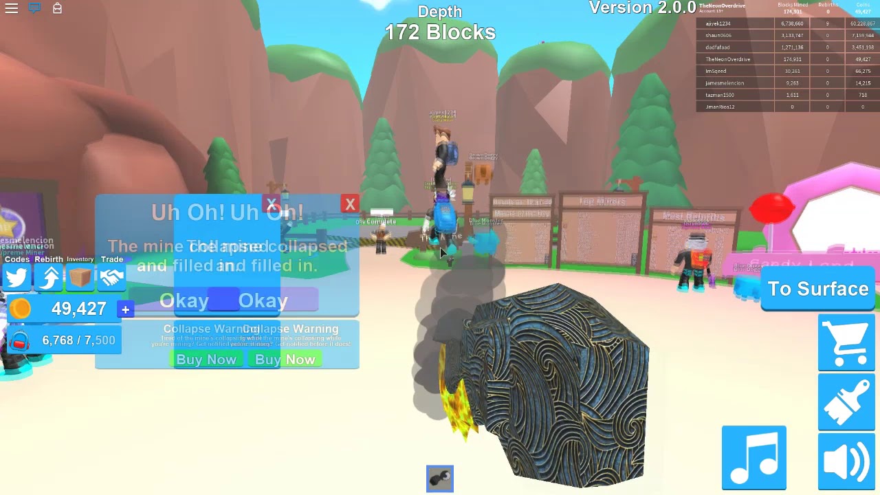 When you try to mine an Obsidian Block (Roblox) - YouTube