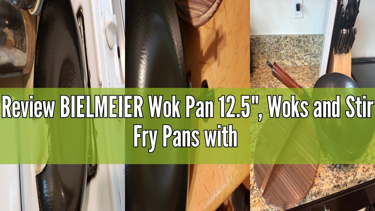 Review BIELMEIER Wok Pan 12.5", Woks and Stir Fry Pans with lid, Carbon ...