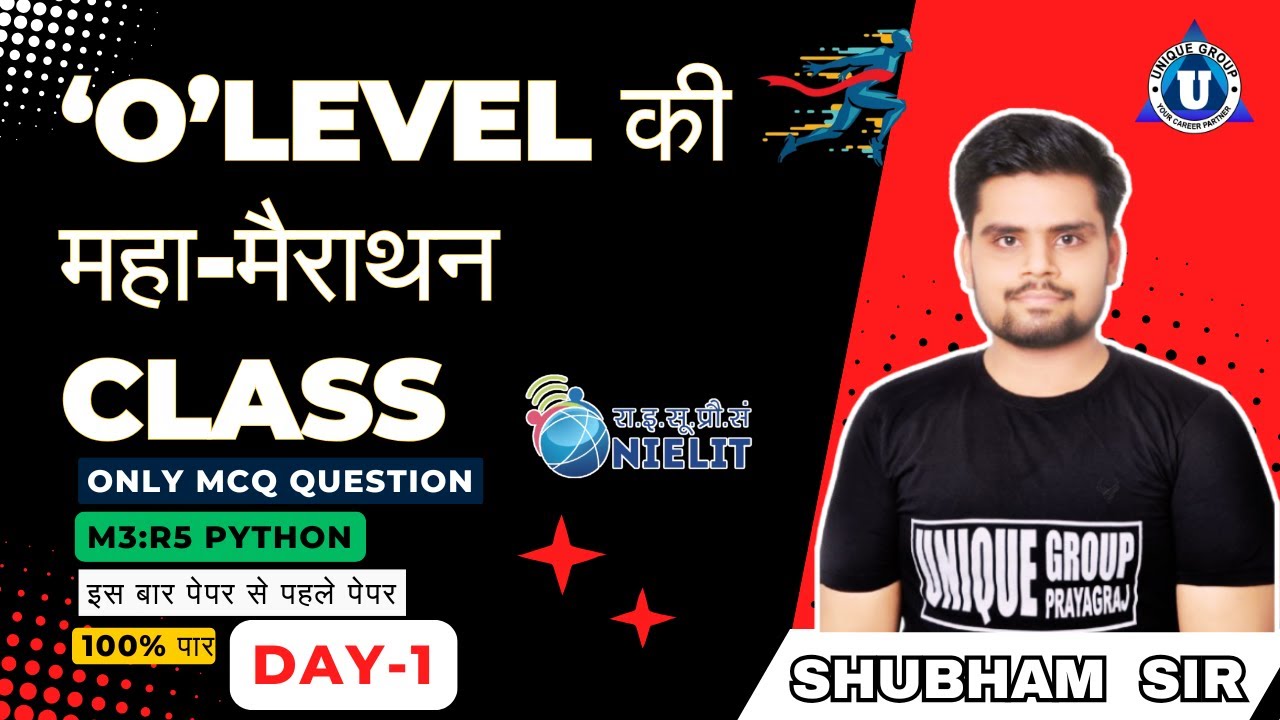 PYTHON (M3:R5) मैराथन Class |Top 50 Important MCQ| O Level Exam 2025 |o ...