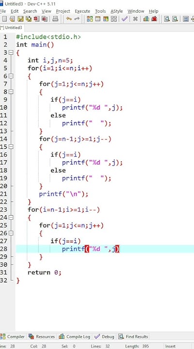 Print cross Number pattern in C - YouTube