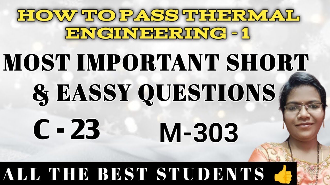 How to pass Thermal Engineering -1 ll Most important questions 🤔 - YouTube