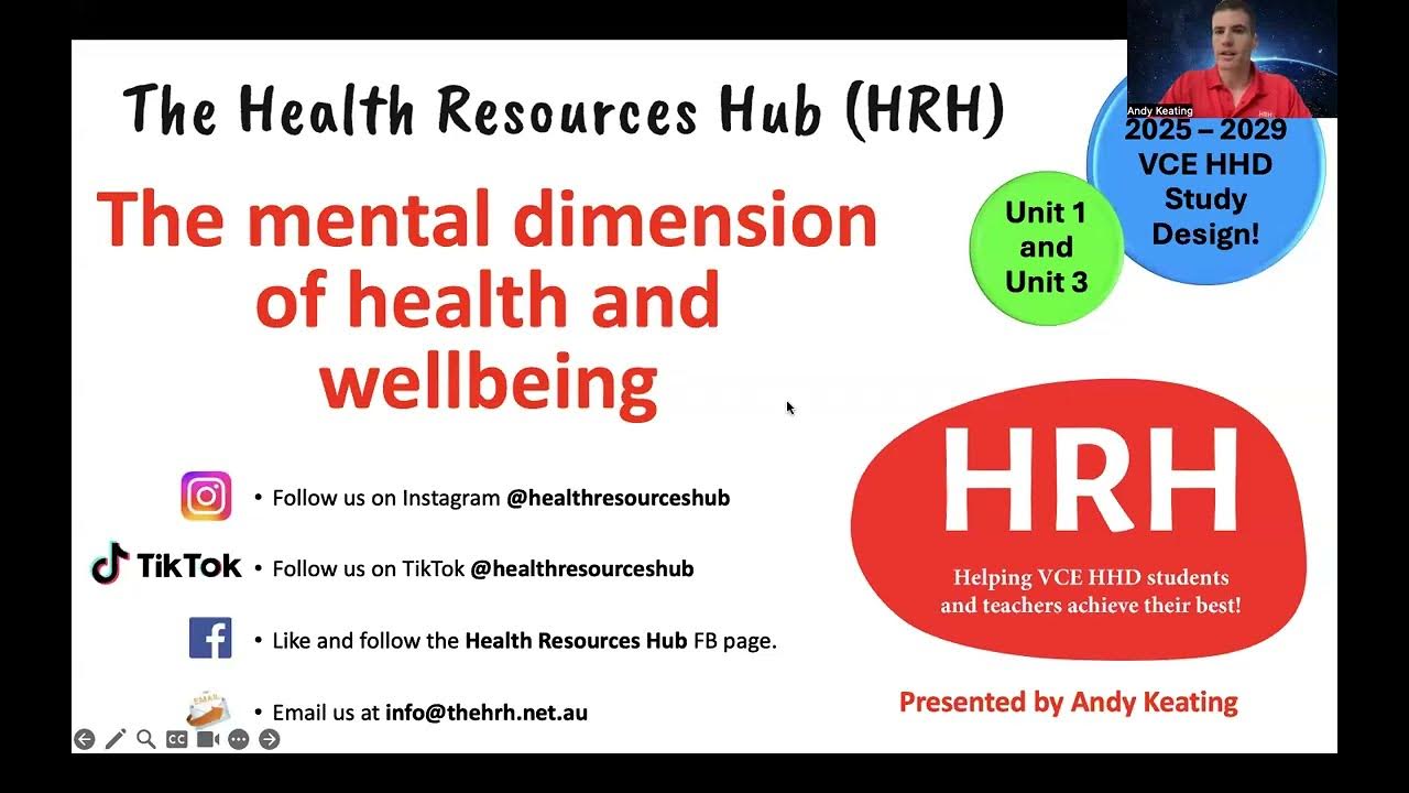 The mental dimension of health and wellbeing (Unit 1 and 3). - YouTube