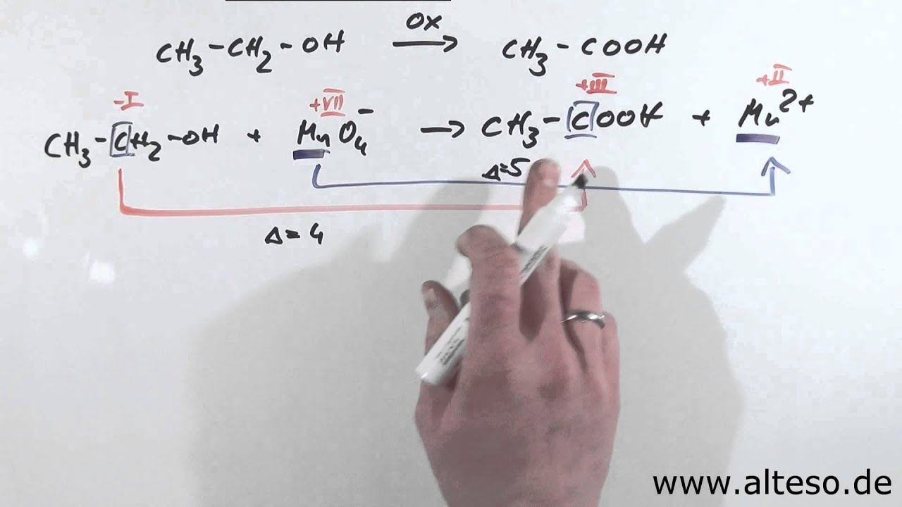 Übung Redoxreaktionen - Oxidation von Ethanol [Variante A] - YouTube