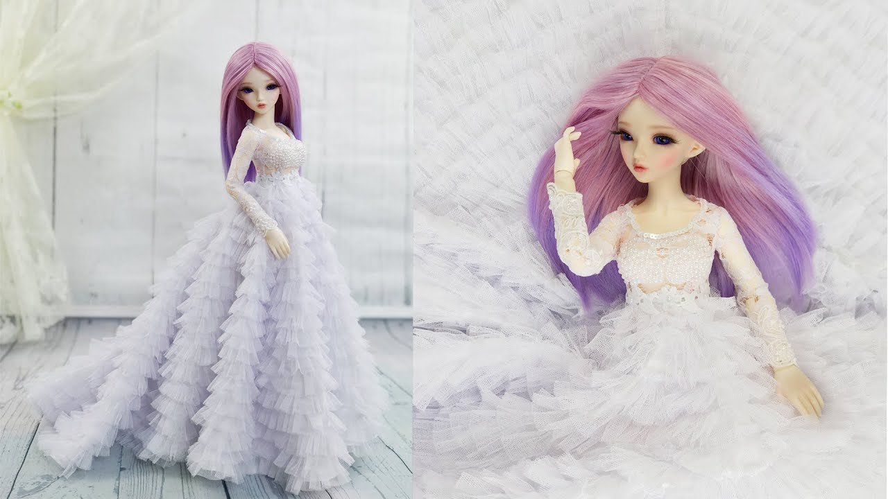 BJD Doll Repaint With DIY BJD Wedding Dress, BJD娃娃重绘, BJD人形の塗り直し, BJD ...