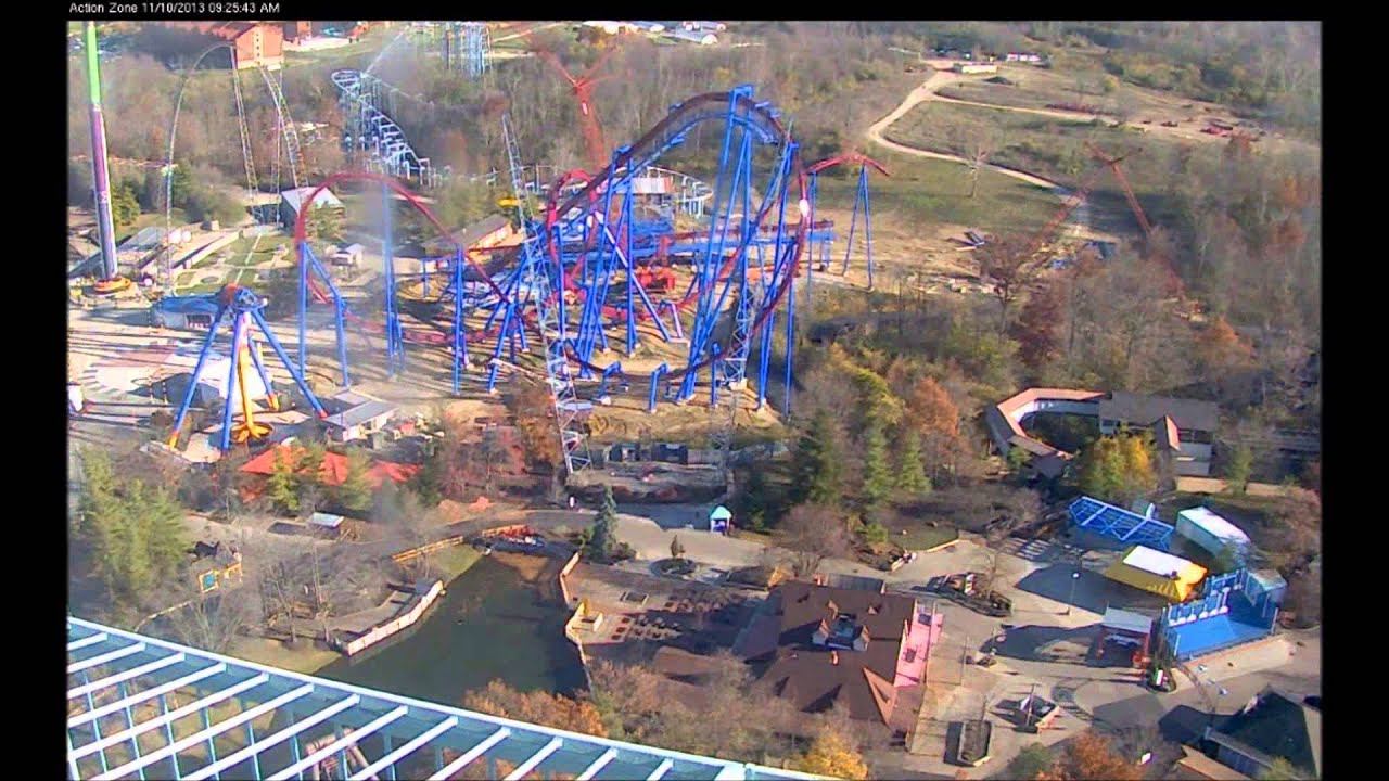 Kings Island 2014: Banshee Construction Time Lapse Final - YouTube