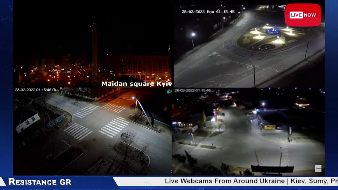 Live Webcams From Around Ukraine | Kiev, Sumy, Pripjat | 28/2/22 - YouTube