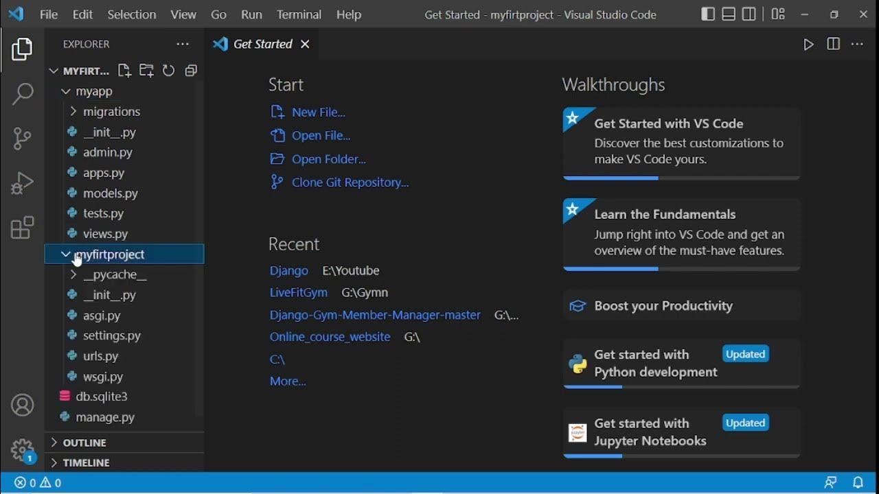 Hello Word first project in django || Django project setup step by step ...