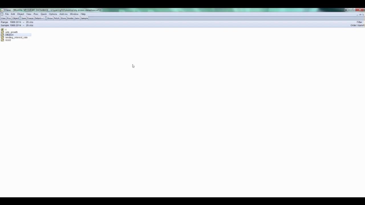 Tutorial 2 - How to calculate simple descriptive statistics in EViews 8 ...