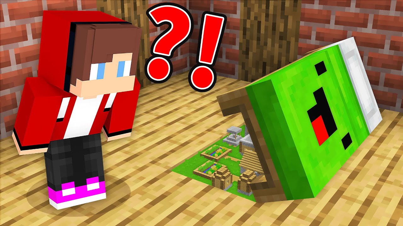 JJ Found SECRET TINY VILLAGE UNDER MIKEY BED in Minecraft! (Maizen) - YouTube