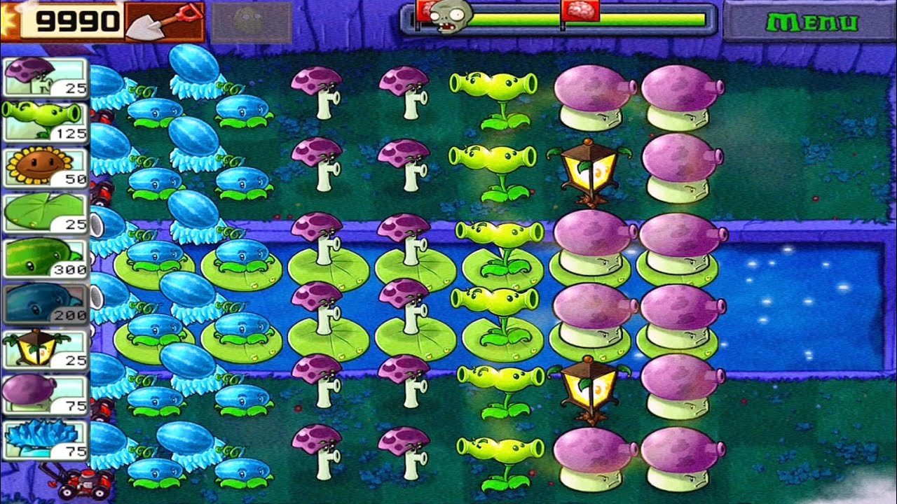 Plants vs Zombies || Adventure Fog Level 8 || Gameplay Full HD [ 1080p ...