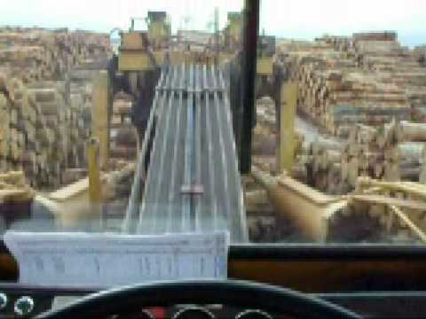 driving a logging machine a wagner L90 from the drivers seat - YouTube